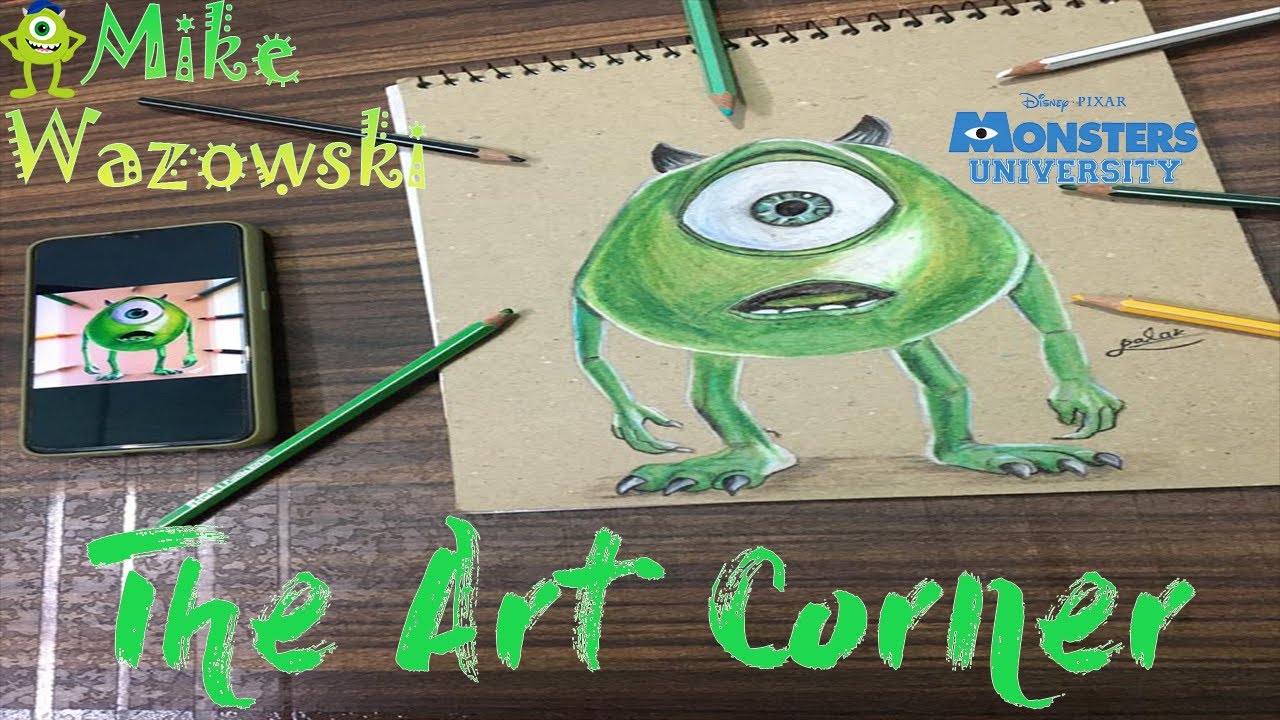 Drawing Mike Wasowski Of Monster University👾 - YouTube