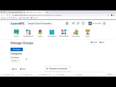 Creating Groups in iLearnNYC LMS / Brightspace - YouTube