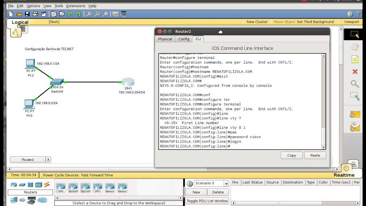 Configuração de Telnet no Roteador CISCO - YouTube
