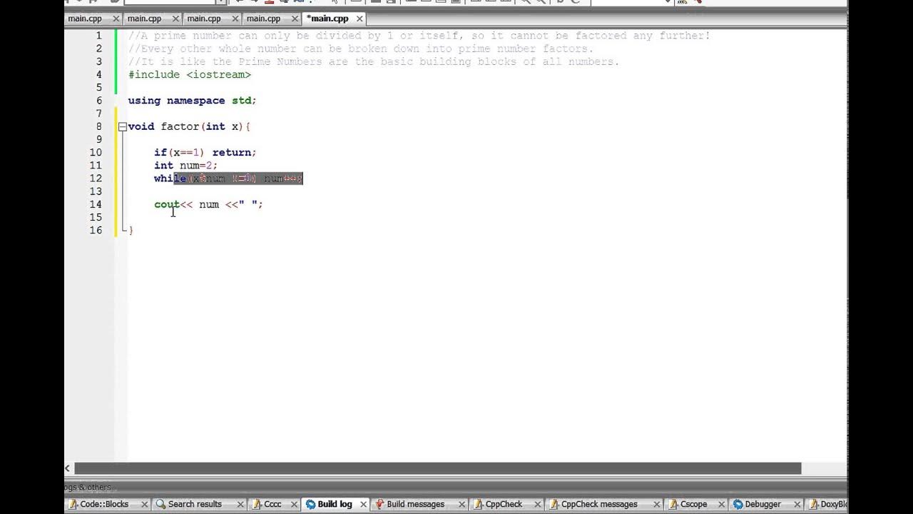 C++ program: Recursion: Recursive function that finds prime factorization of a number - YouTube