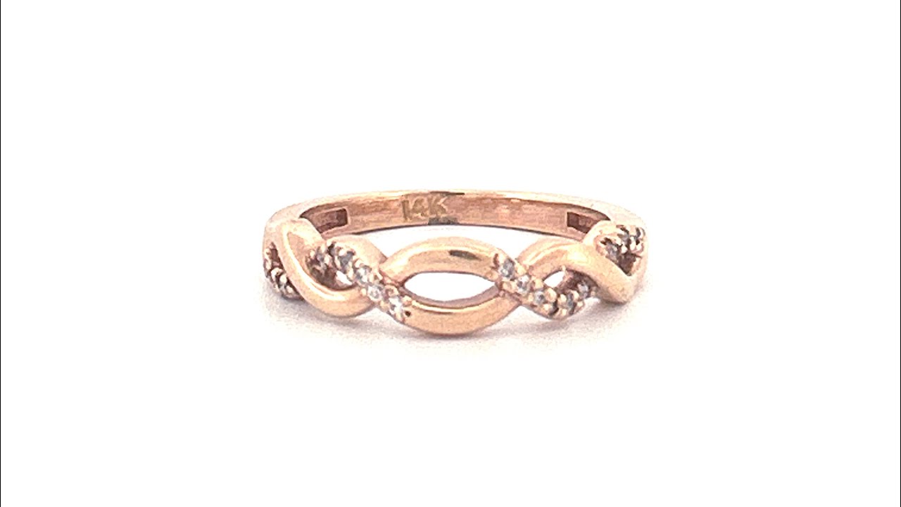 14K Gold Twist Weave Diamond Band - YouTube
