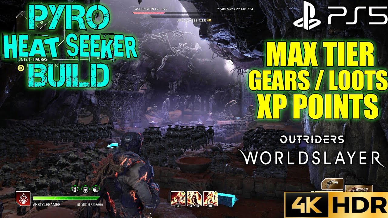 Hall of Sculpture AP Pyromancer Heat Seeker Build OUTRIDERS WORLDSLAYER ...