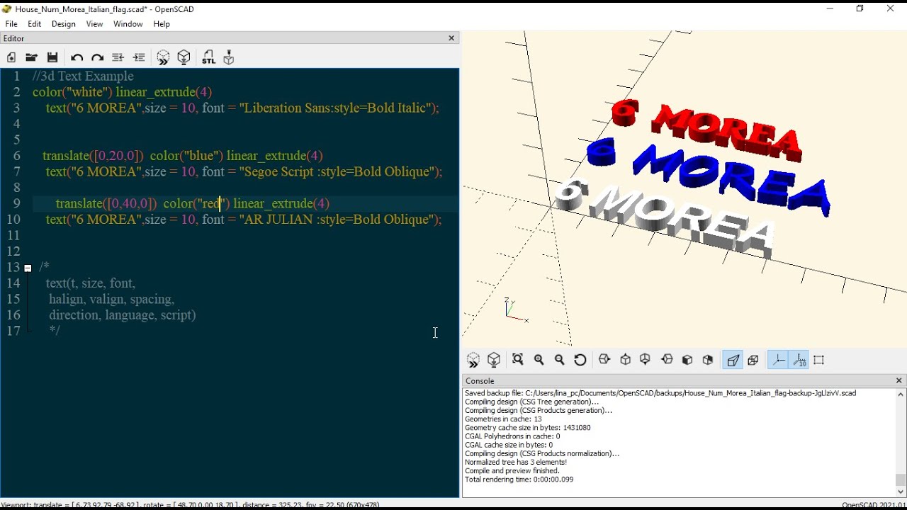 Text Extrude with OpenSCAD - YouTube