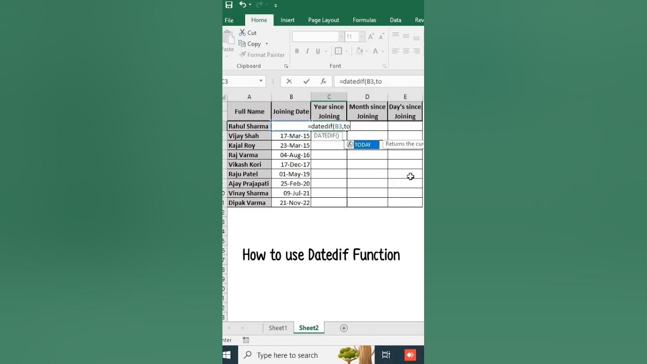 Master The Datedif Formula Calculate Days Month And Years Like A Pro Shorts Ytshorts Excel