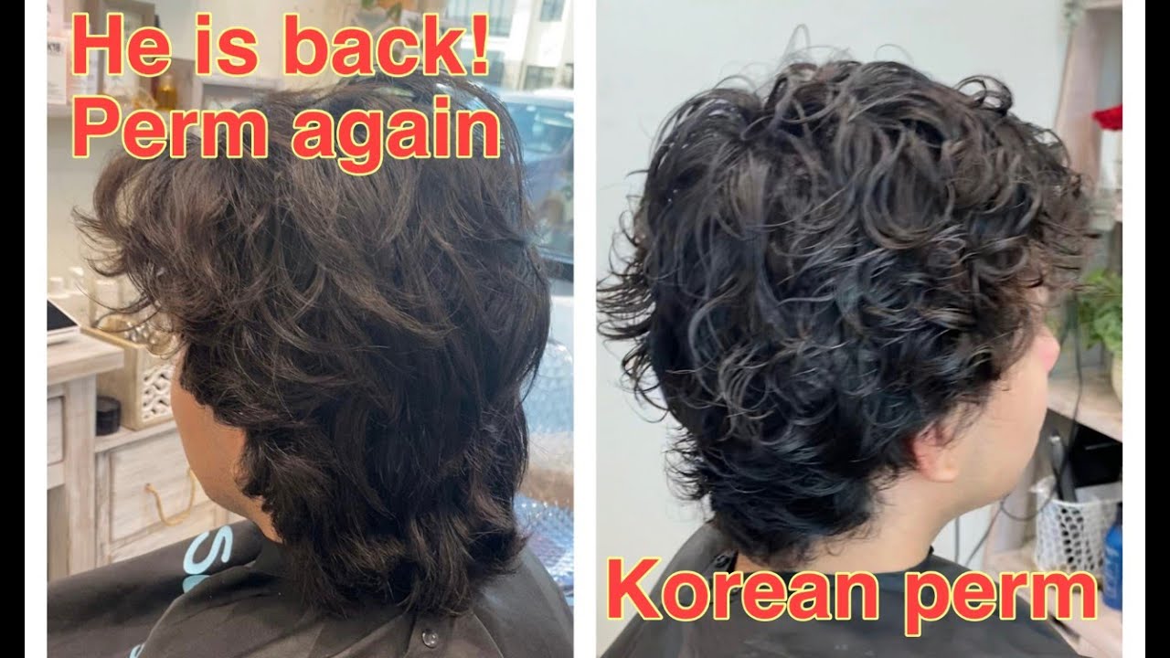 How to do Korean Permanent wave for returning client He loves curly ...