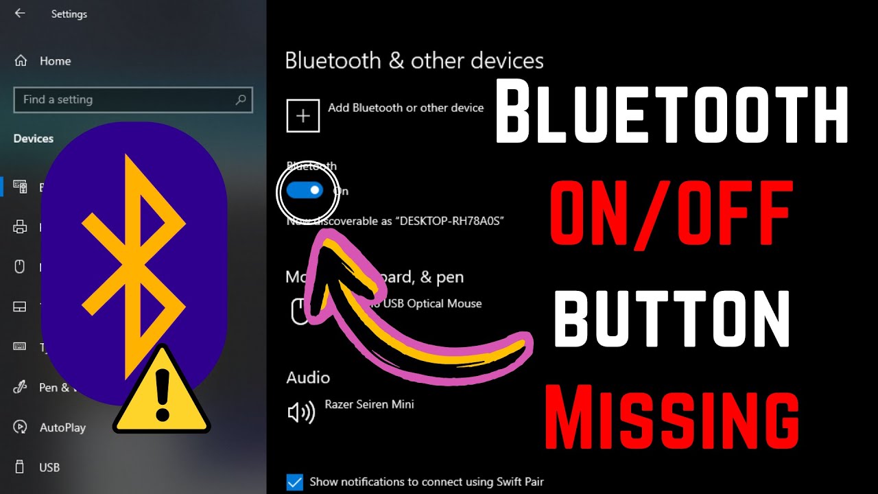 Bluetooth ON/OFF button Missing | Fix Bluetooth problems - YouTube