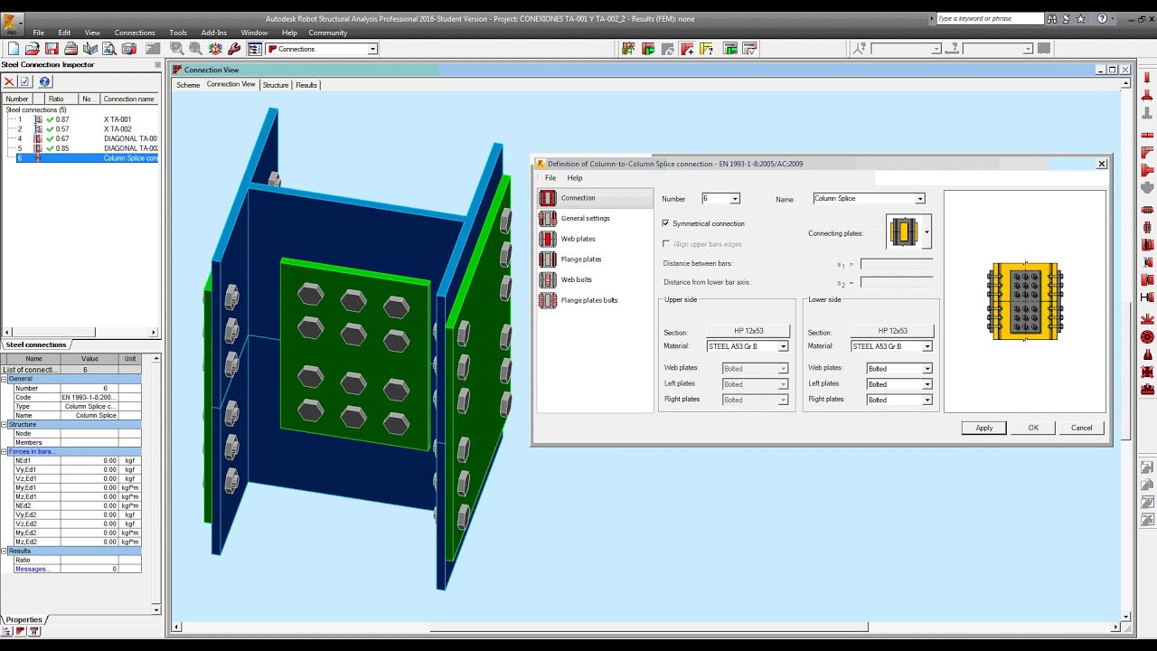 Diseño de Conexiones Metálicas, utilizando el Robot Structural Analysis ...