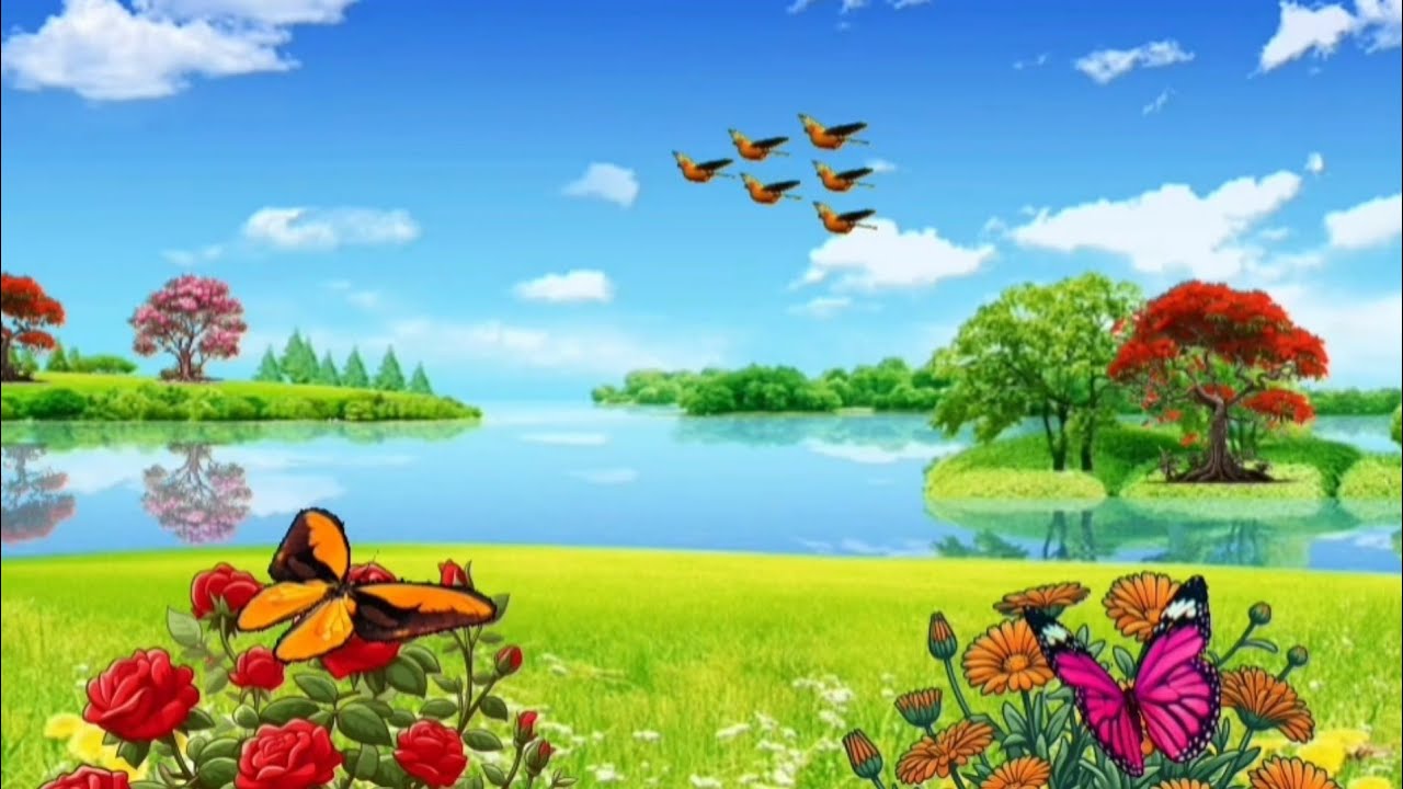 aninmated nature background video | Nature animation video|No Copyright ...