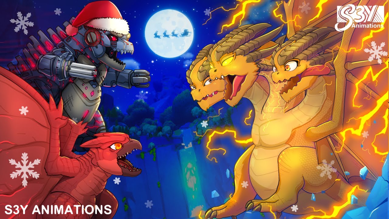 Baby King Ghidorah, Mecha Godzilla vs. Rodan – Animation 8 - YouTube