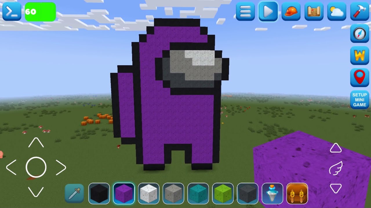 Minecraft Building Tutorials 💜 Cute Purple Impostor || RealmCraft Free ...
