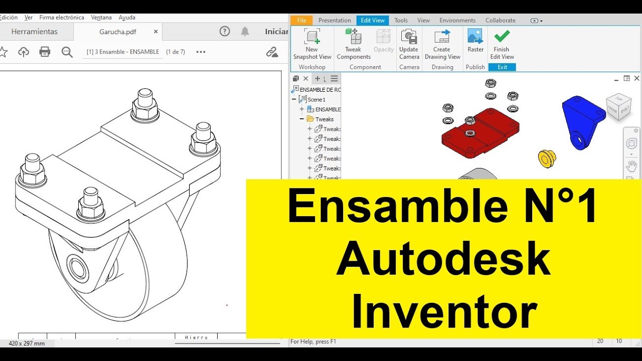ENSAMBLE BASICO - AUTODESK INVENTOR - EXPLOSIÓN - YouTube