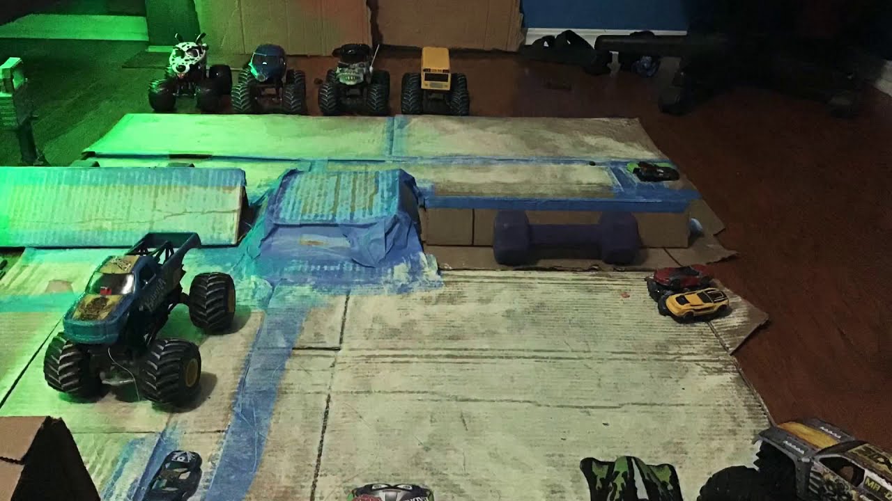 Part one of stop motion Monster jam show 8 trucks - YouTube