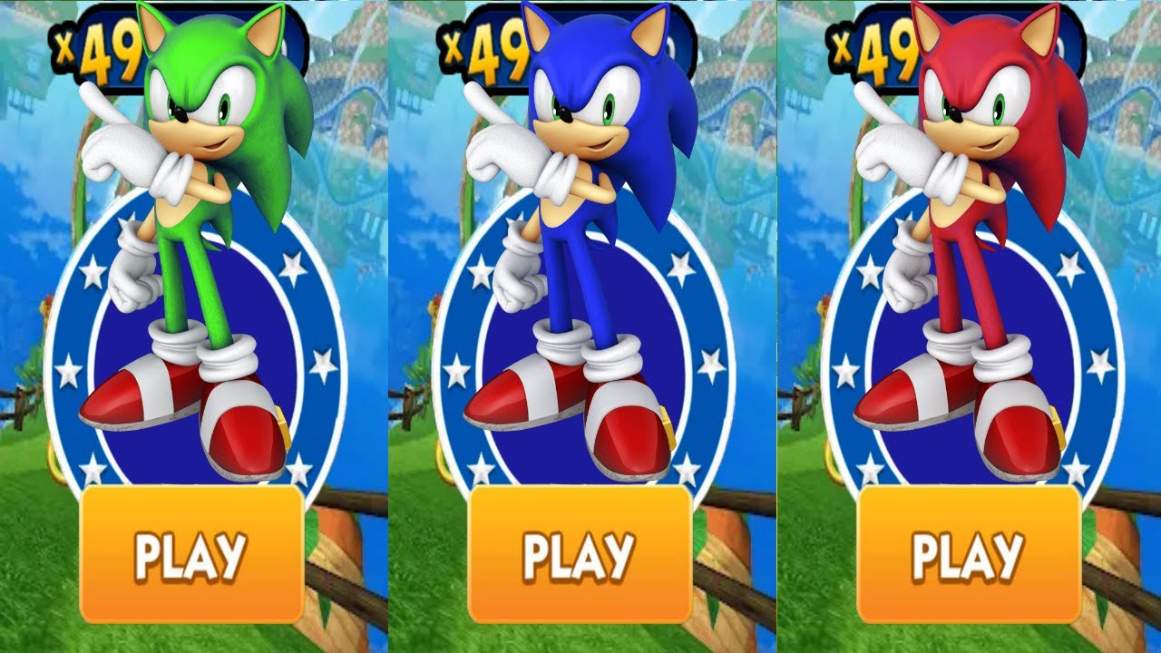 Sonic Dash - Standard Sonic vs Red Sonic vs Green Sonic vs All Bosses ...