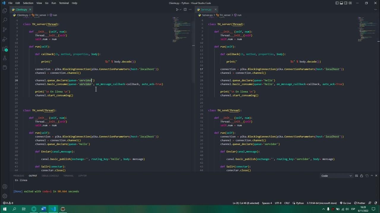 MOM-Middleware implementado en Python con Rabbit MQ - YouTube