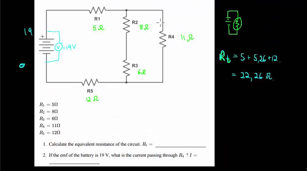 Resistors in Parallel sligthly Complex example - YouTube