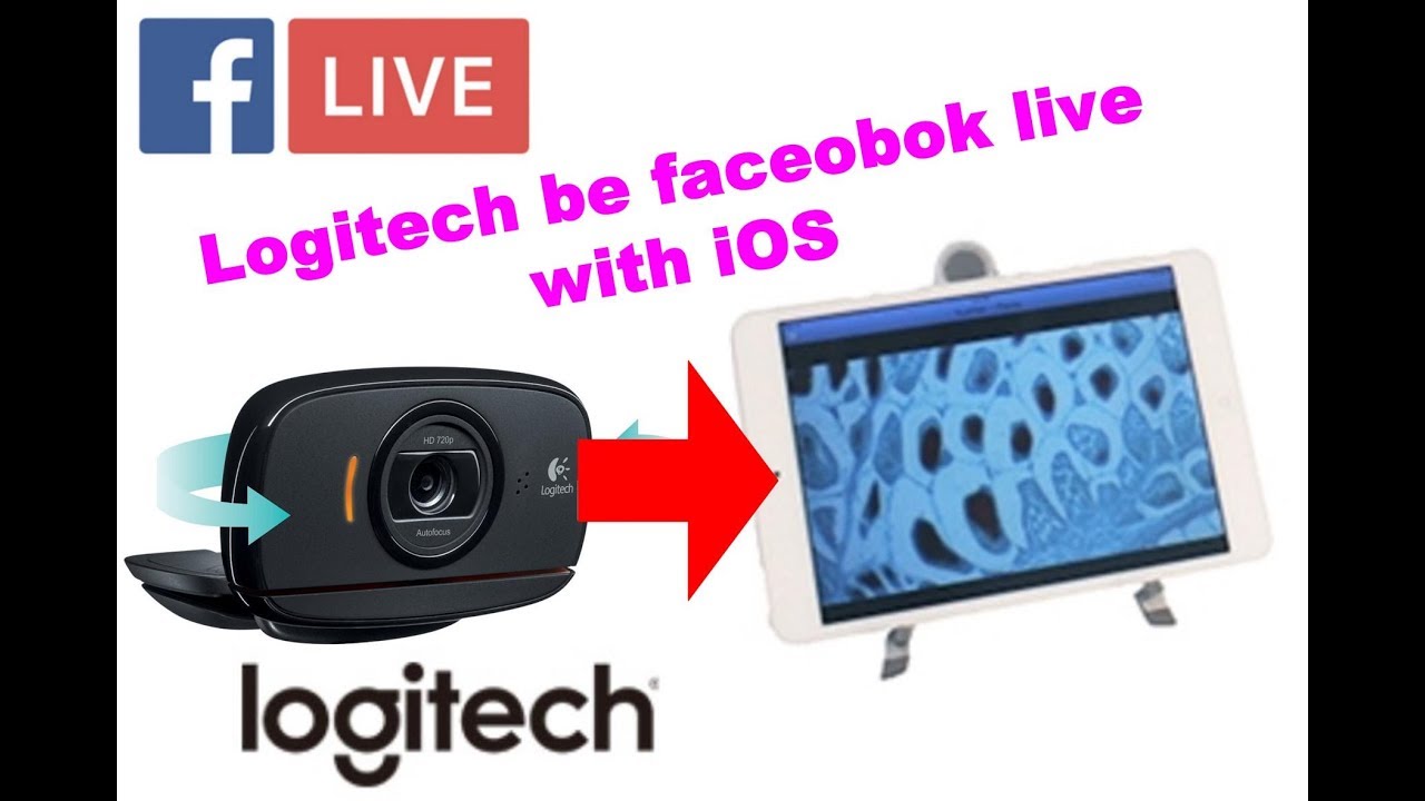 How to let Logitech Webcam be facebook live stream with iPhone - YouTube