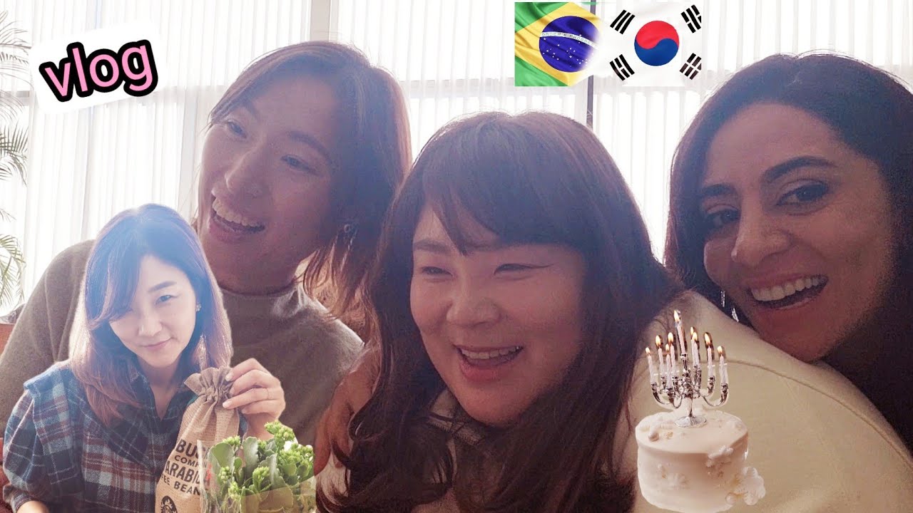 ROTINA NA COREIA | VLOG:COM AMIGAS COREANAS. ANIVERSÁRIO, CORTANDO ...