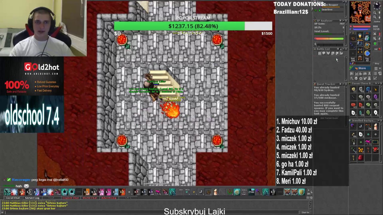 TIBIA - PUNIOGAMING NA 2 SD JAK DZIECKO XD - YouTube