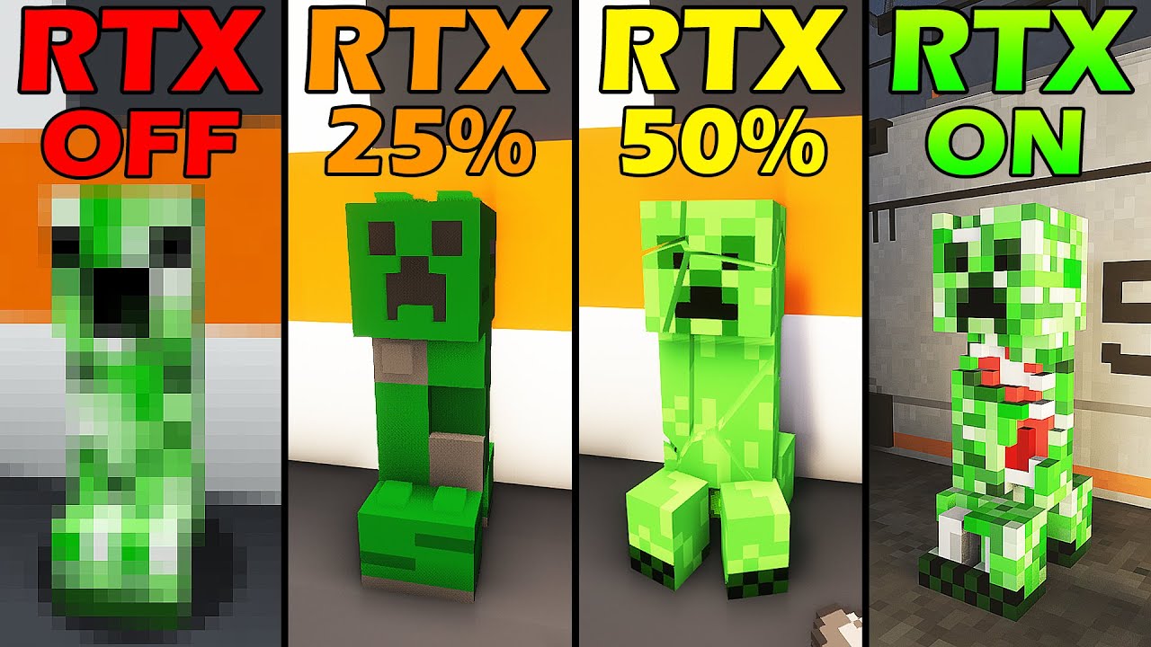 minecraft creeper with different RTX - YouTube