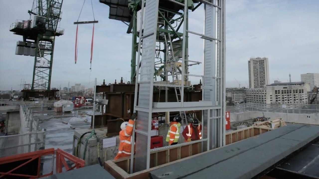 TCLARKE DfMA Riser Installation at the Peninsula Hotel London - YouTube