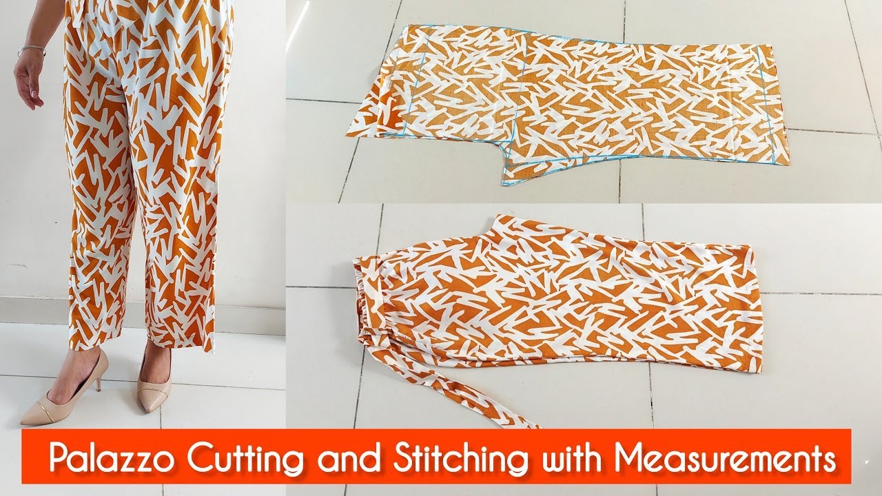 Palazzo Cutting and Stitching Tips with Measurements | Culottes Pant ...