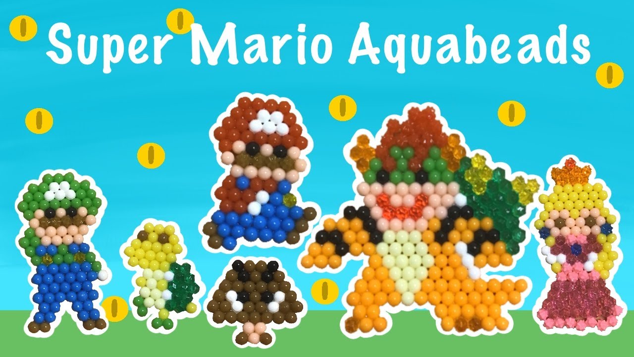 Super Mario Character Set Aquabeads - Mario, Luigi, Princess Peach ...