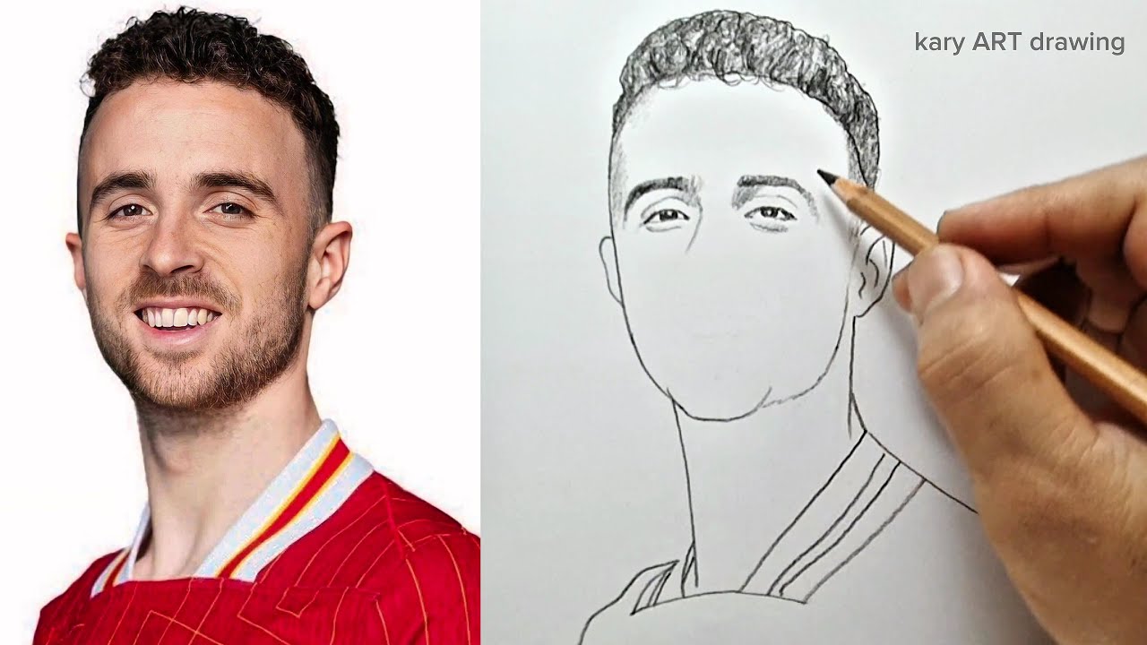 How to draw Diogo Jota // Sad to leave with no return of Diogo Jota😥😭 # ...