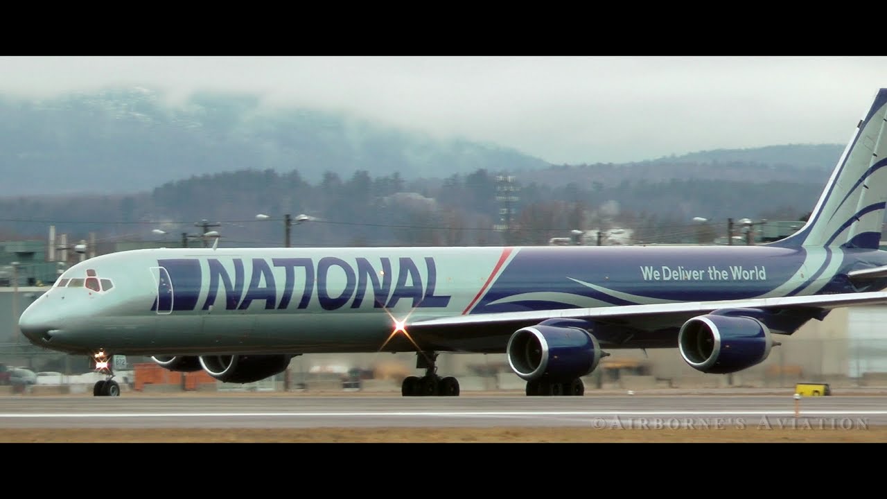 National Airlines Cargo DC-8 @ MHT - YouTube