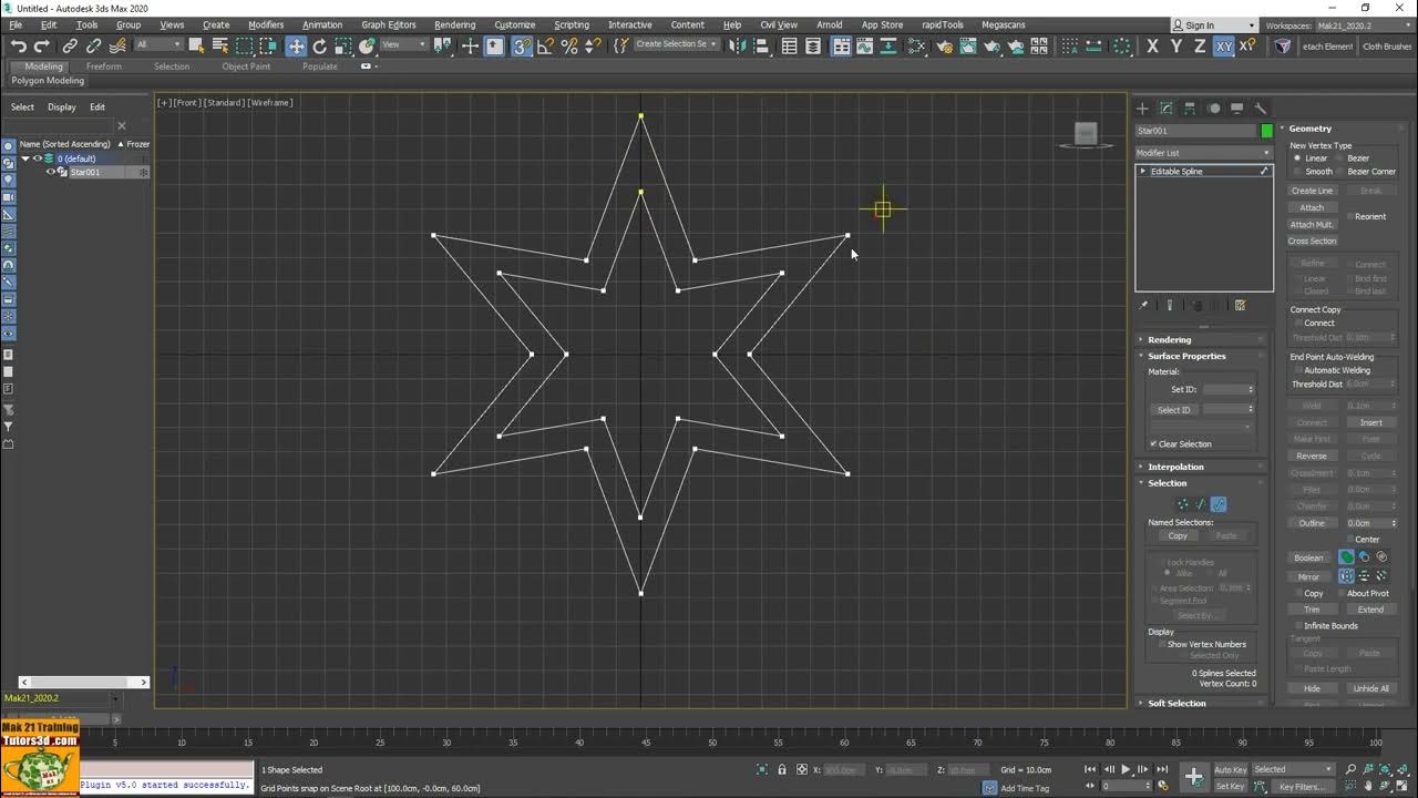 3ds max script course: 016 Delete Spline Outline Edges - YouTube