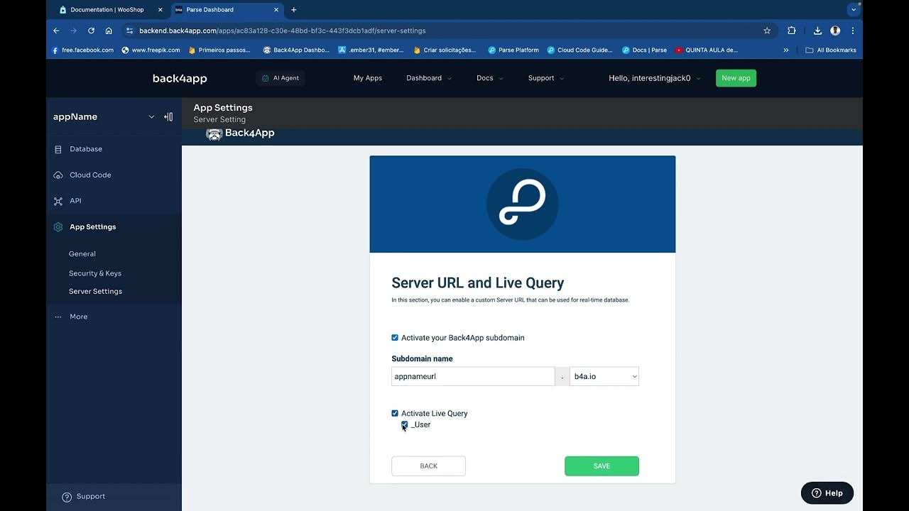 2 - How to setup a parse server in Back4app? - YouTube