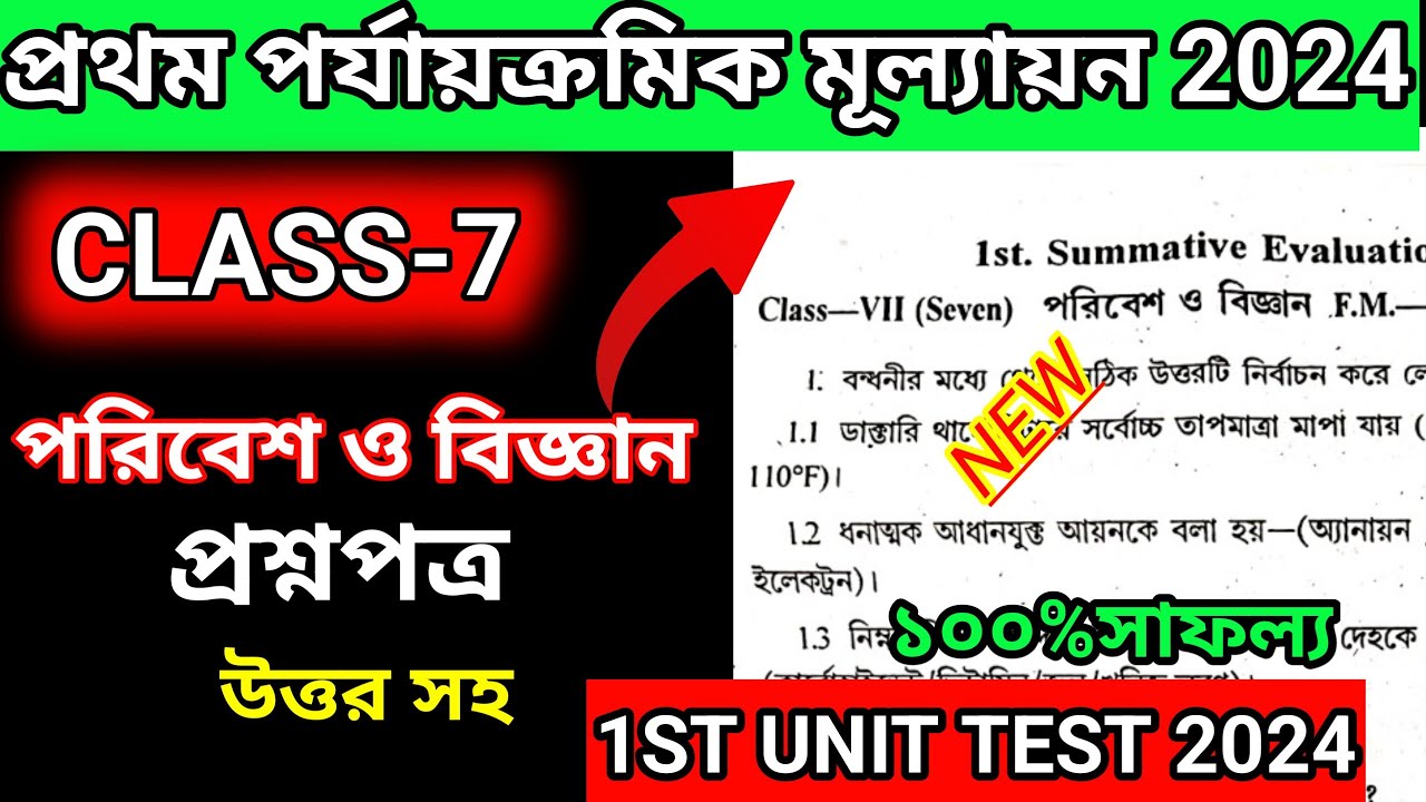 class 7 first unit test science question paper 2024/class 7 1st unit ...