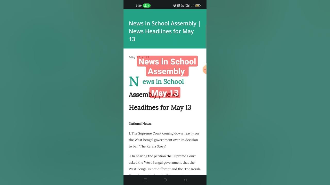News In School Assembly News Headlines For May 13 YouTube news-in-school-assembly-news-headlines-for-may-13-youtube