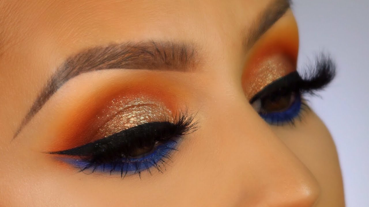 Pop of blue makeup tutorial l Huda beauty Topaz obsessions - YouTube
