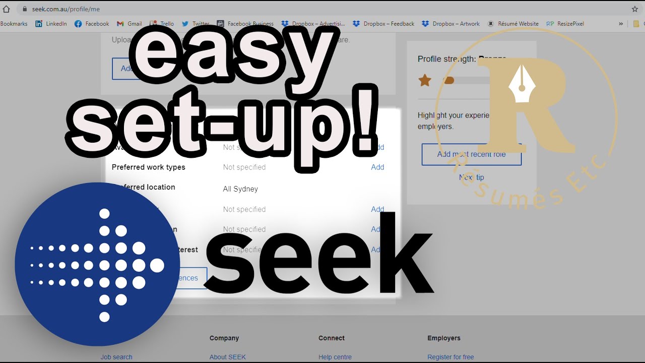 client how-to: SEEK profile - YouTube