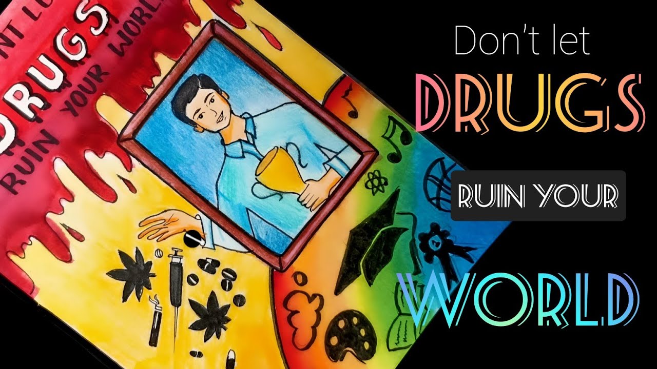International day against drug abuse drawing poster.Anti drug day ...