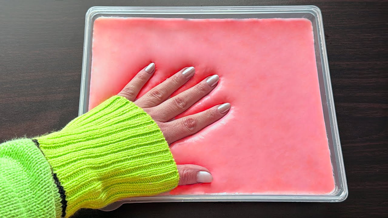 Pink Oobleck ASMR - Oddly Satisfying Relaxing & Calming - YouTube