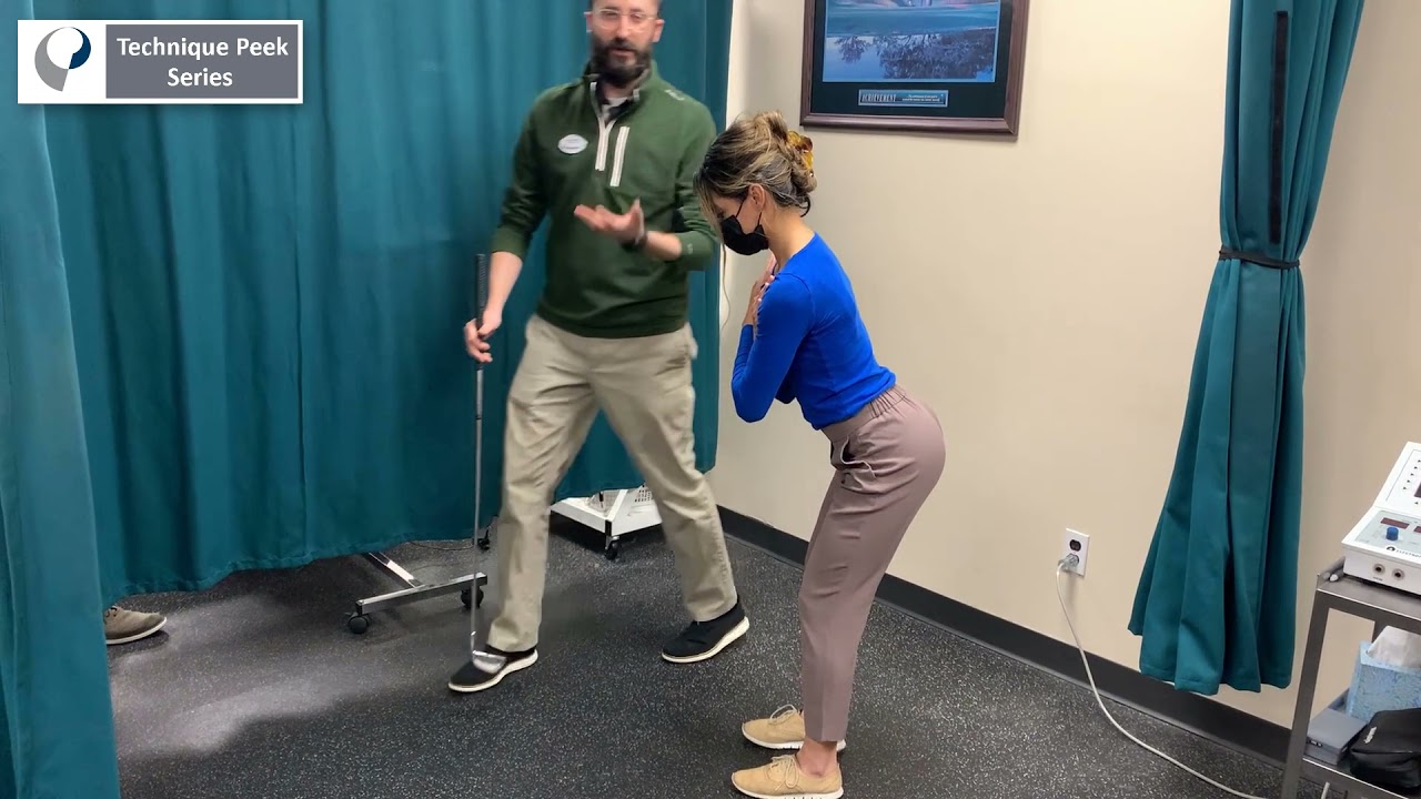 Help patients find pelvic neutral using a golf stance or hip hinge ...
