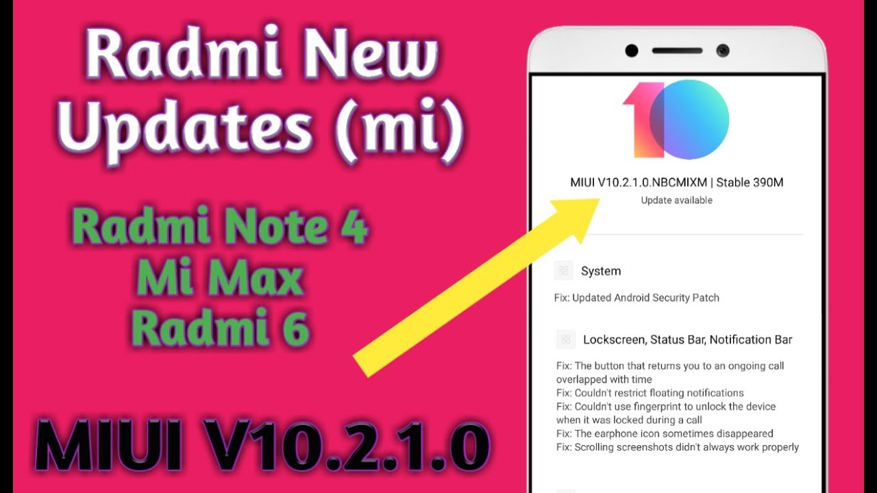 Radmi New Updates | Radmi 6 | Mi Max | Radmi Note 4 | MIUI 10.2.1.0 ...