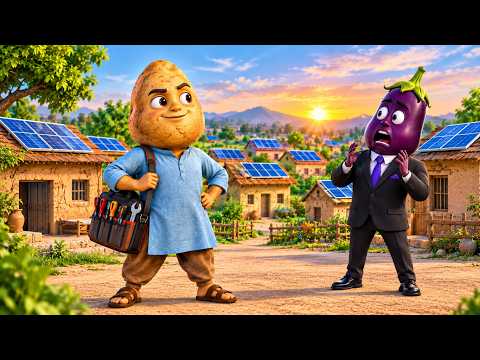 🥔 Gareeb Aloo Ne Bijli Se Mehroom Poore Gaon Ko Roshan Kar Diya! 😱☀️ | #vegetablestory
