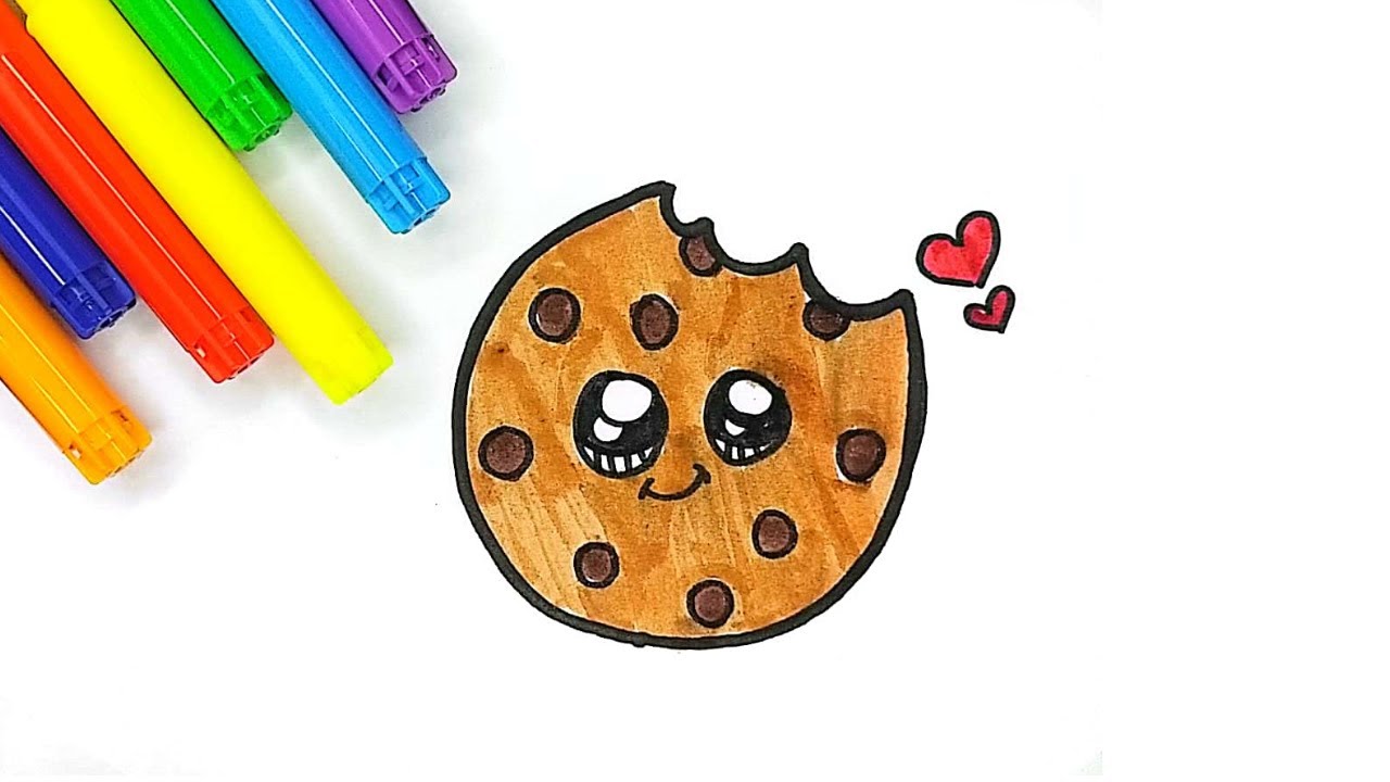 Easy Drawing a Cute Cookies for Kids - YouTube