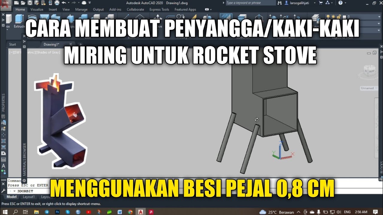 CARA MEMBUAT KAKI-KAKI/PENYANGGA ROCKET STOVE MIRING MENGGUNAKAN BESI ...