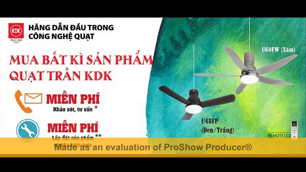 Quạt trần KDK U60FW-BK (Đen) - YouTube