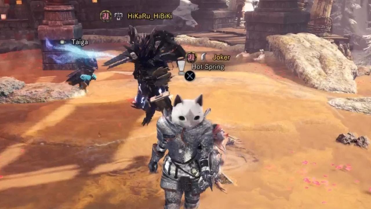 Hotspring chilling waiting for new hunter post quest Monster Hunter ...