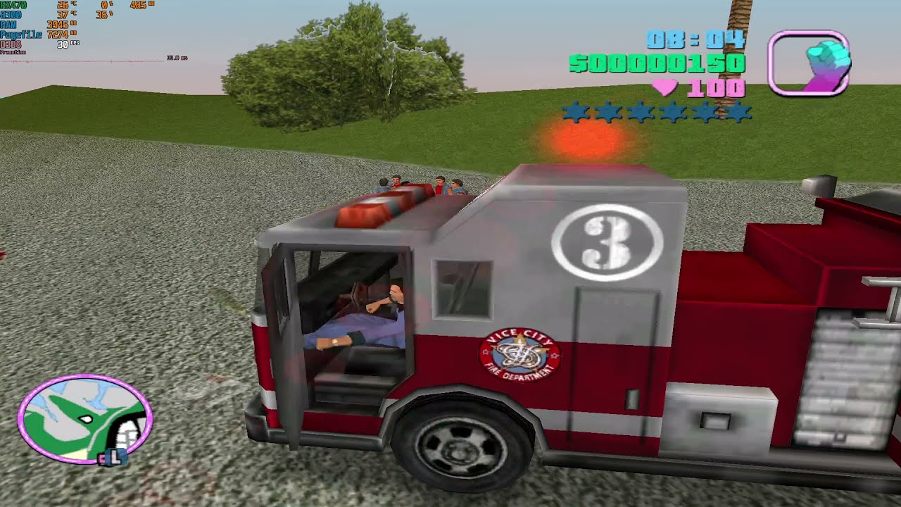 GTA Vice City HD #2 missions fire truck first money - YouTube