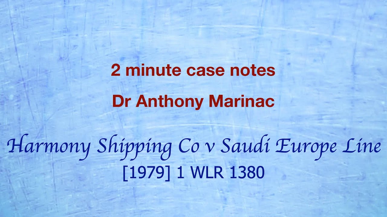 Harmony Shipping v Saudi Europe Ltd (No property in an expert witness ...