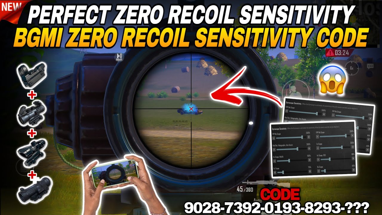 BGMI BEST 🔥 SENSITIVITY | ZERO RECOIL SENSITIVITY SETTINGS | BGMI ZERO RECOIL SENSITIVITY CODE ...