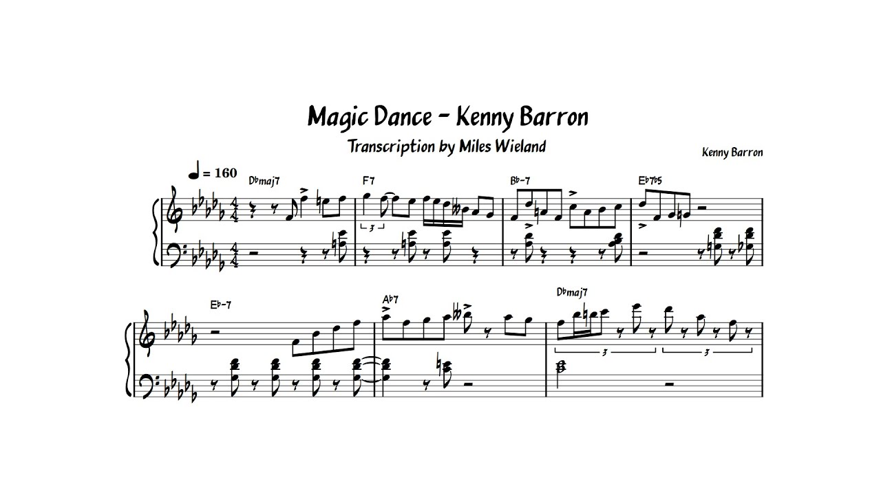 Magic Dance | Kenny Barron | Solo Piano Transcription (C) - YouTube