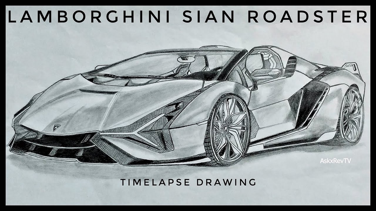 Lamborghini Sian Roadster drawing - YouTube