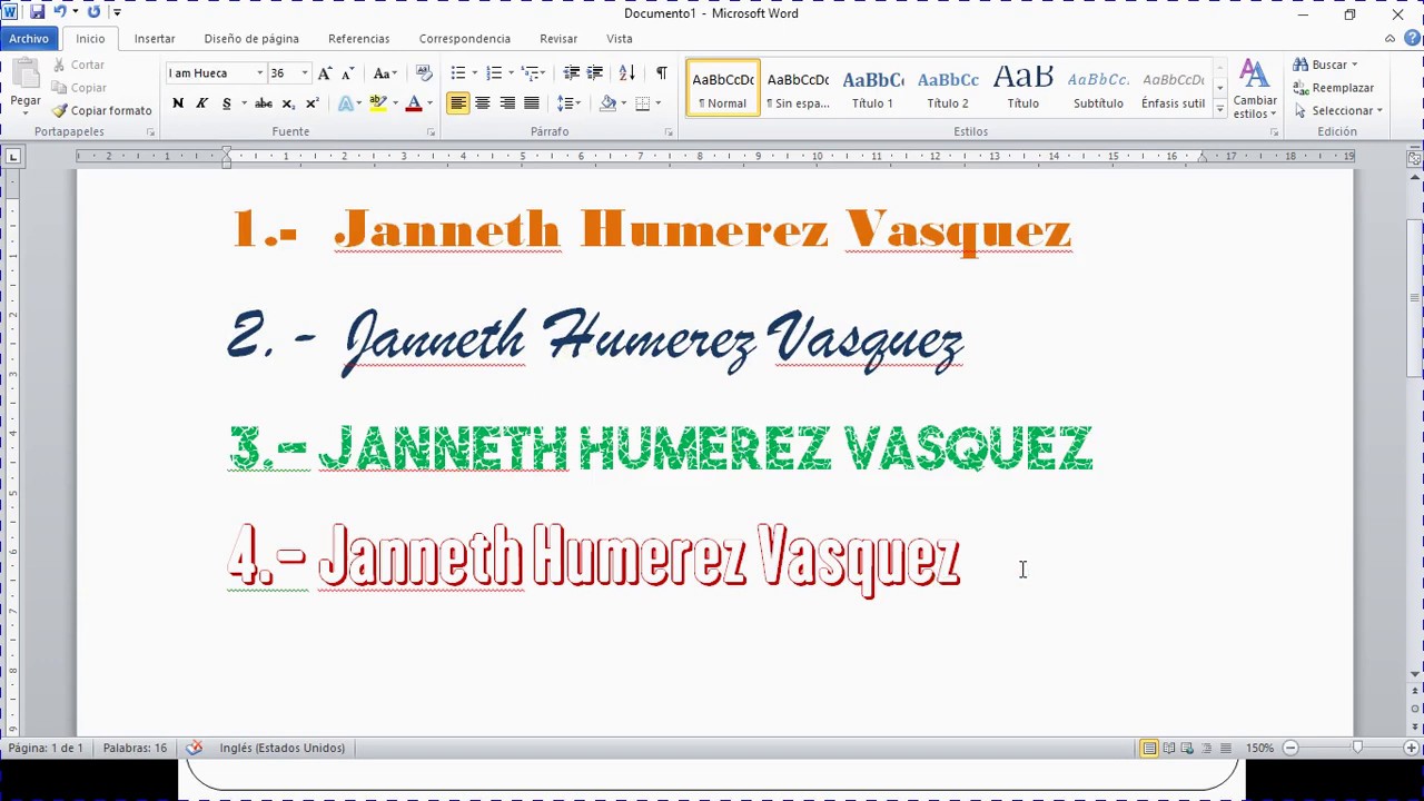 Word básico - Escribe tu nombre completo - YouTube