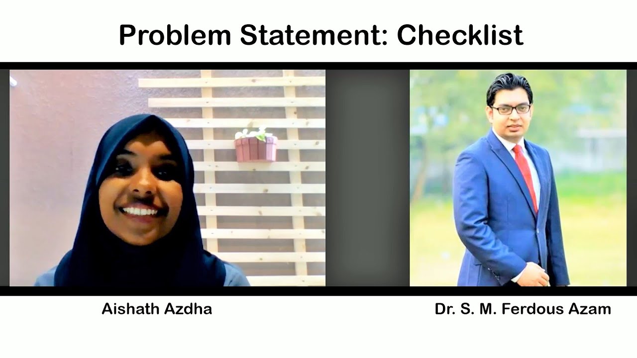 Problem Statement: Checklist - YouTube